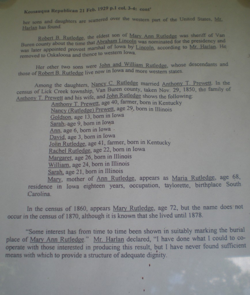 Tombstone Tuesday – Where is Ann Rutledge’s Mother? | Abbie and Eveline